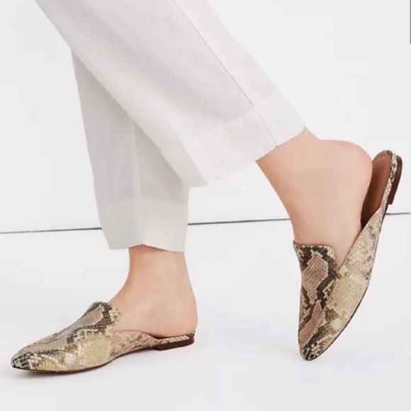 Madewell | Shoes | Madewell Frances Skimmer Snake Skin Leather Flat ...
